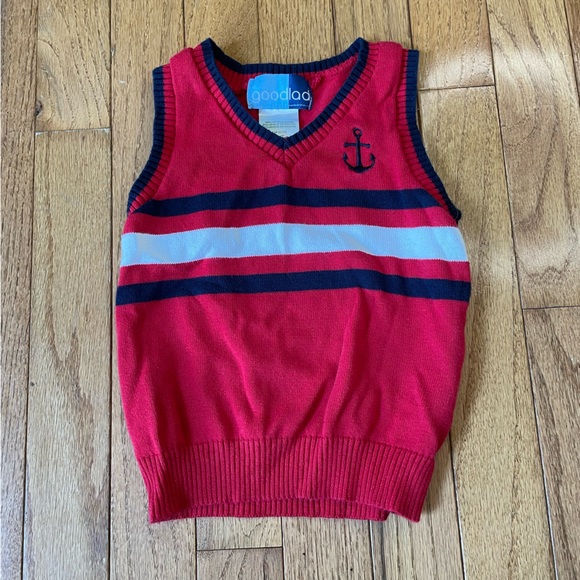Good Lad | Shirts & Tops | Good Lad Red Navy Blue Embroidered Anchor ...